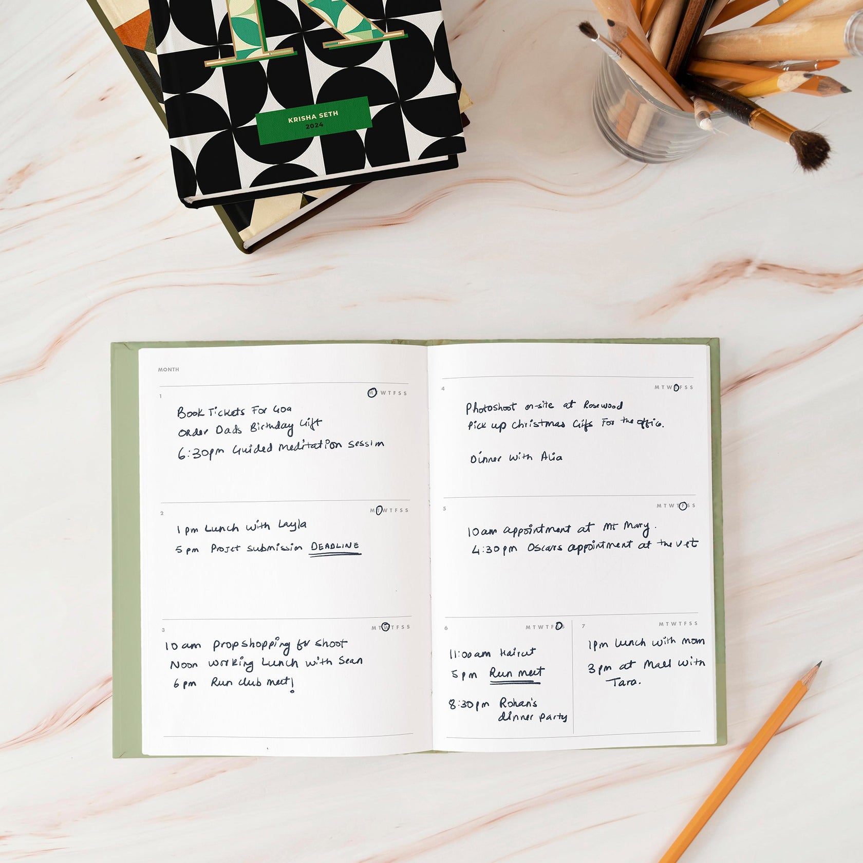PERSONALISED HARDBOUND PLANNERS | UNDATED – Dots and Doodles Design