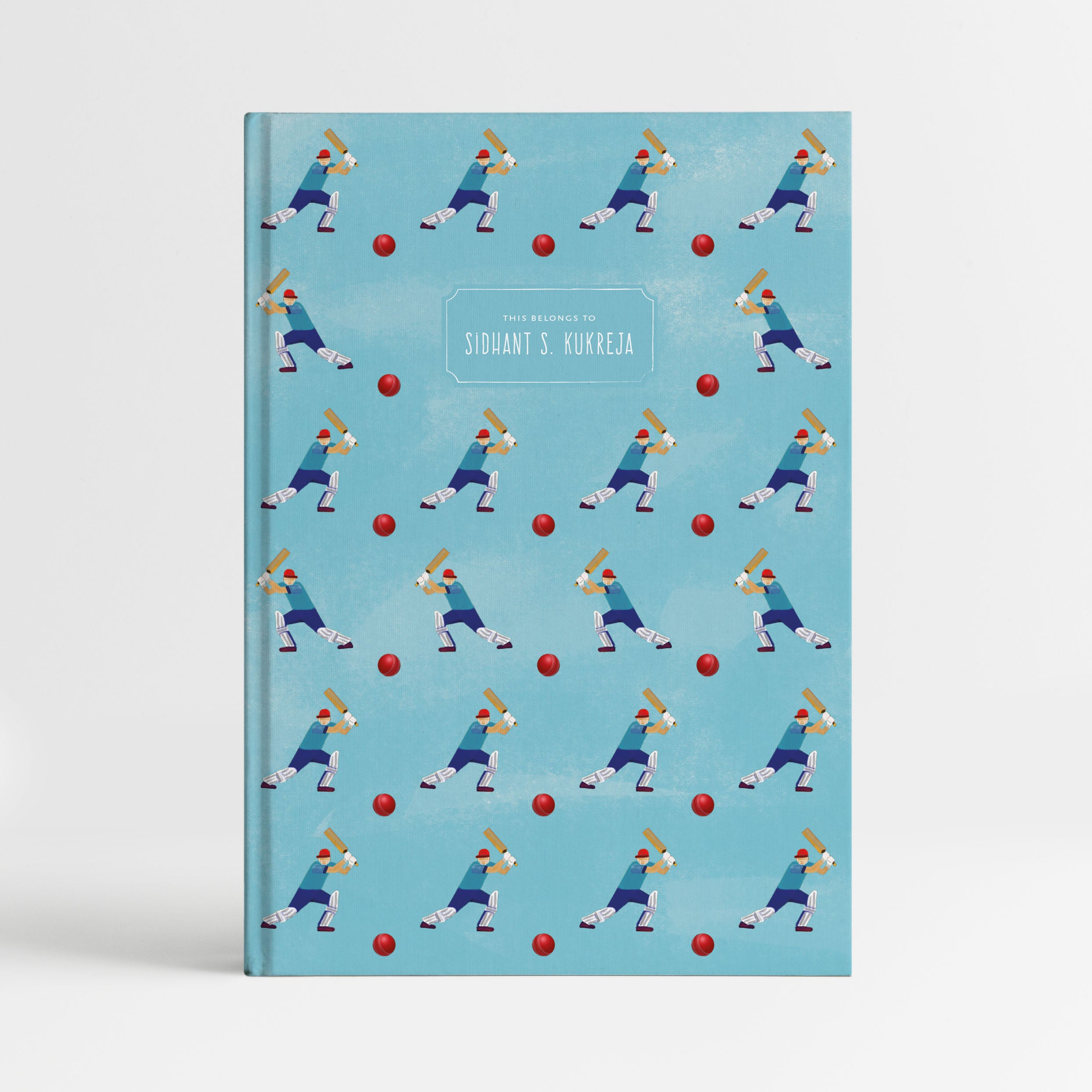 Cricket Personalised Hardcover Journal | Illustrated A5 Notebook ...