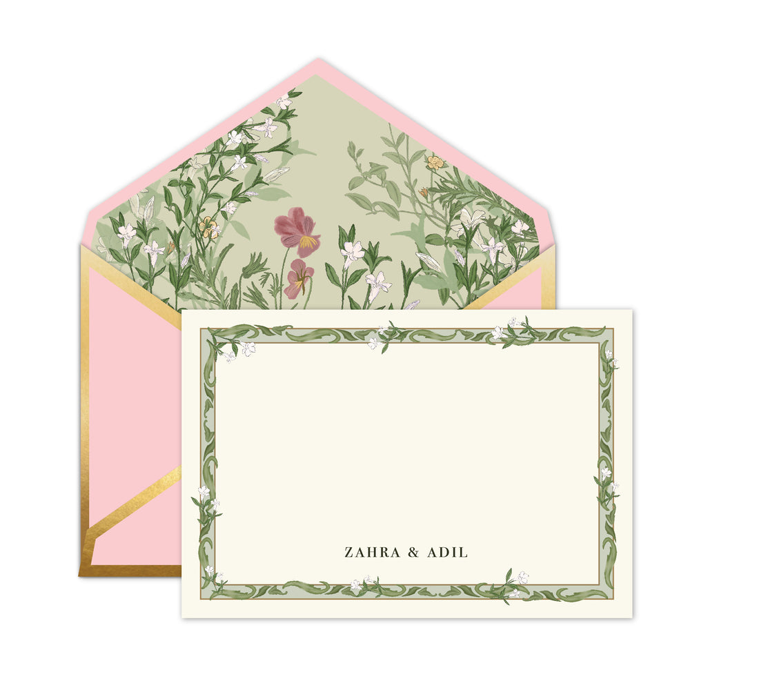 Personalised Premium Notecards with Gold Foil Envelopes | Dots ...
