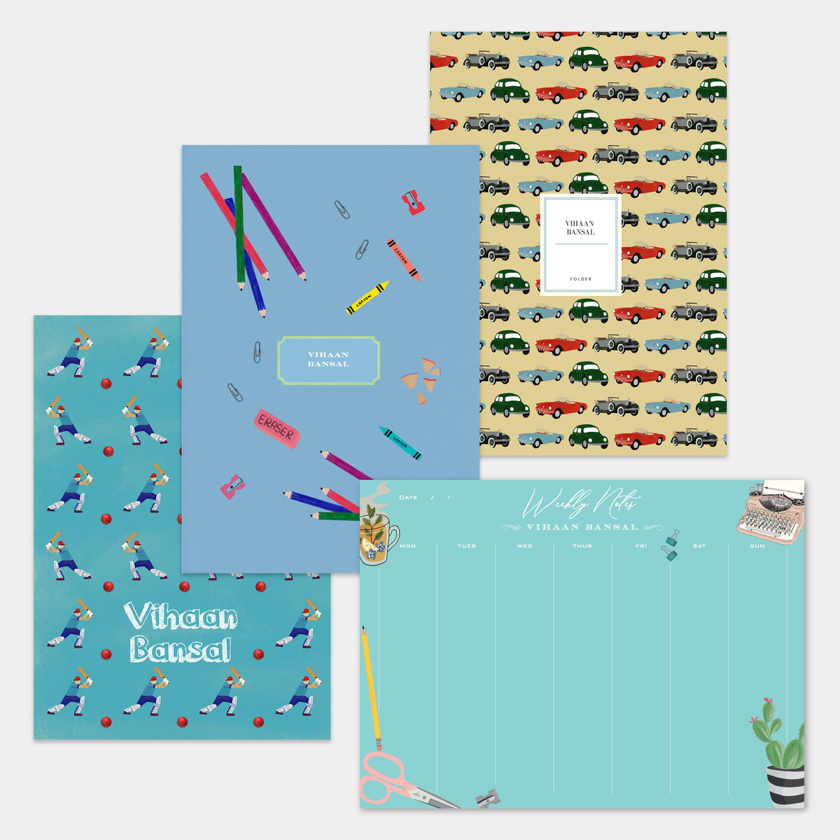 Weekly Planner & Folders – Dots and Doodles Design