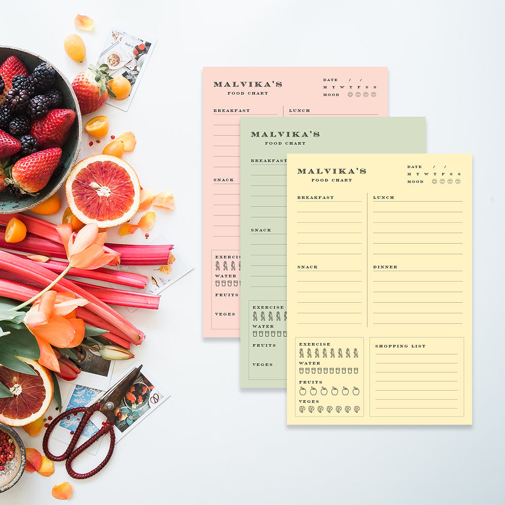 Food Planner | Personalised Notepads – Dots and Doodles Design