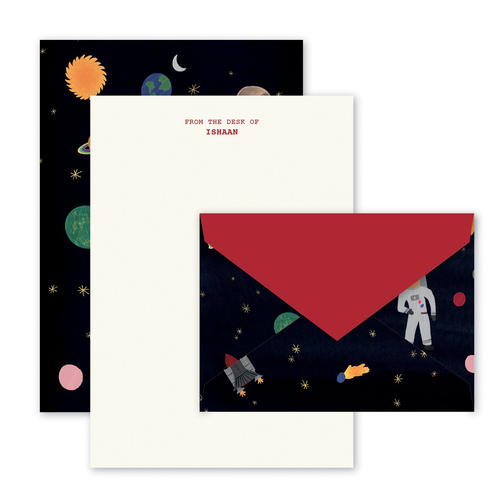 Space | Fine Letter Stationery – Dots and Doodles Design