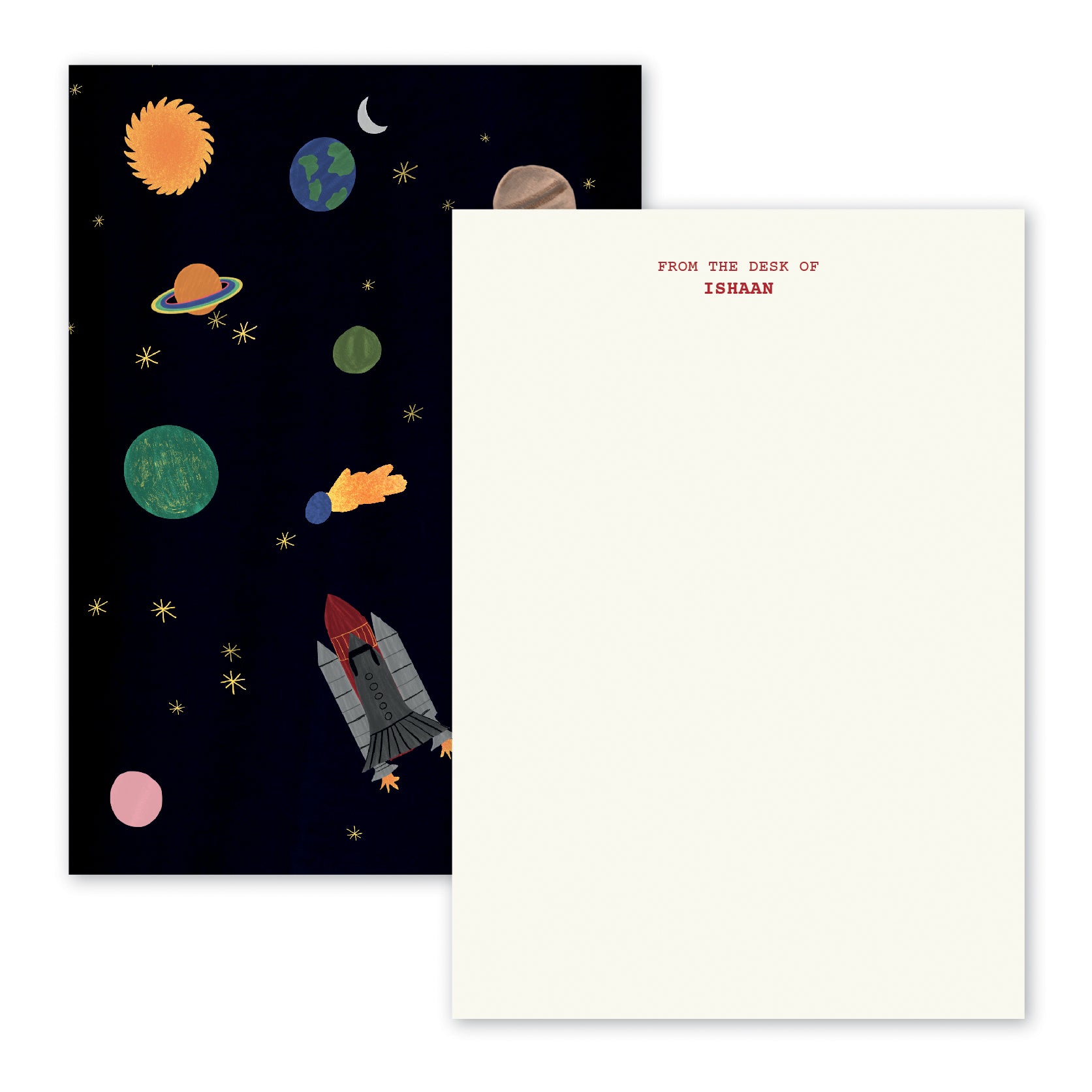 Space | Fine Letter Stationery – Dots and Doodles Design