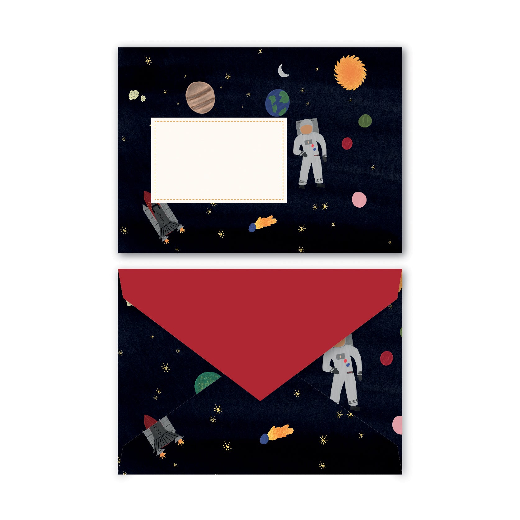 Space | Fine Letter Stationery – Dots and Doodles Design