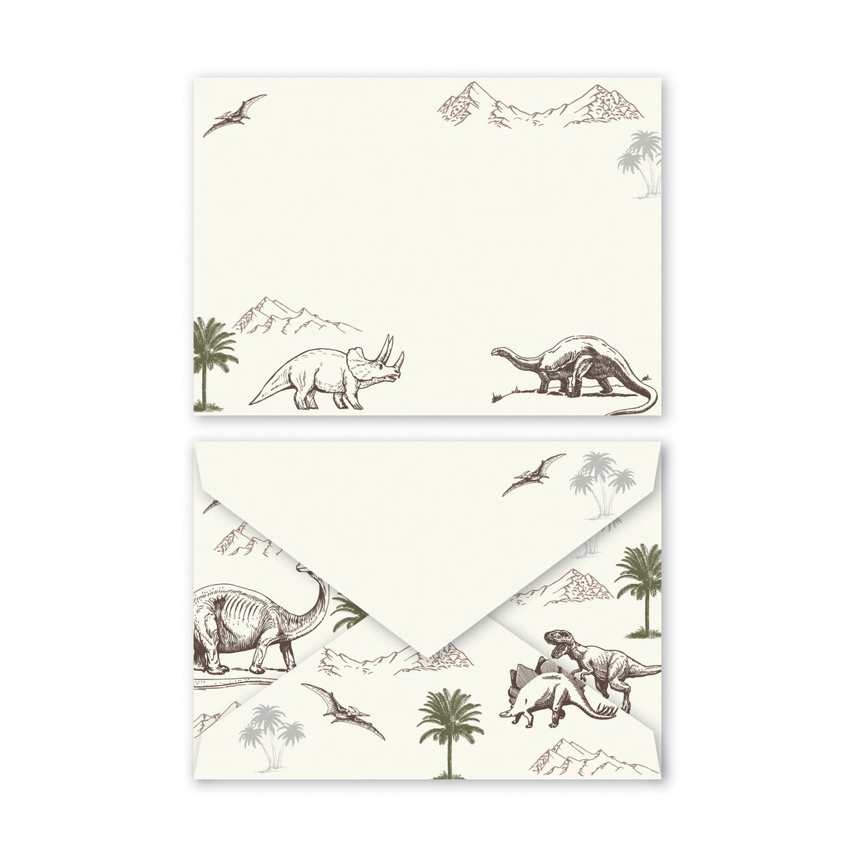 Dinosaur | Fine Letter Stationery – Dots and Doodles Design