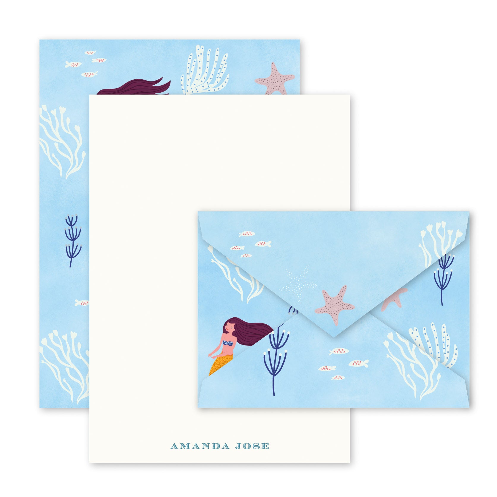 Mermaid | Fine Letter Stationery – Dots and Doodles Design