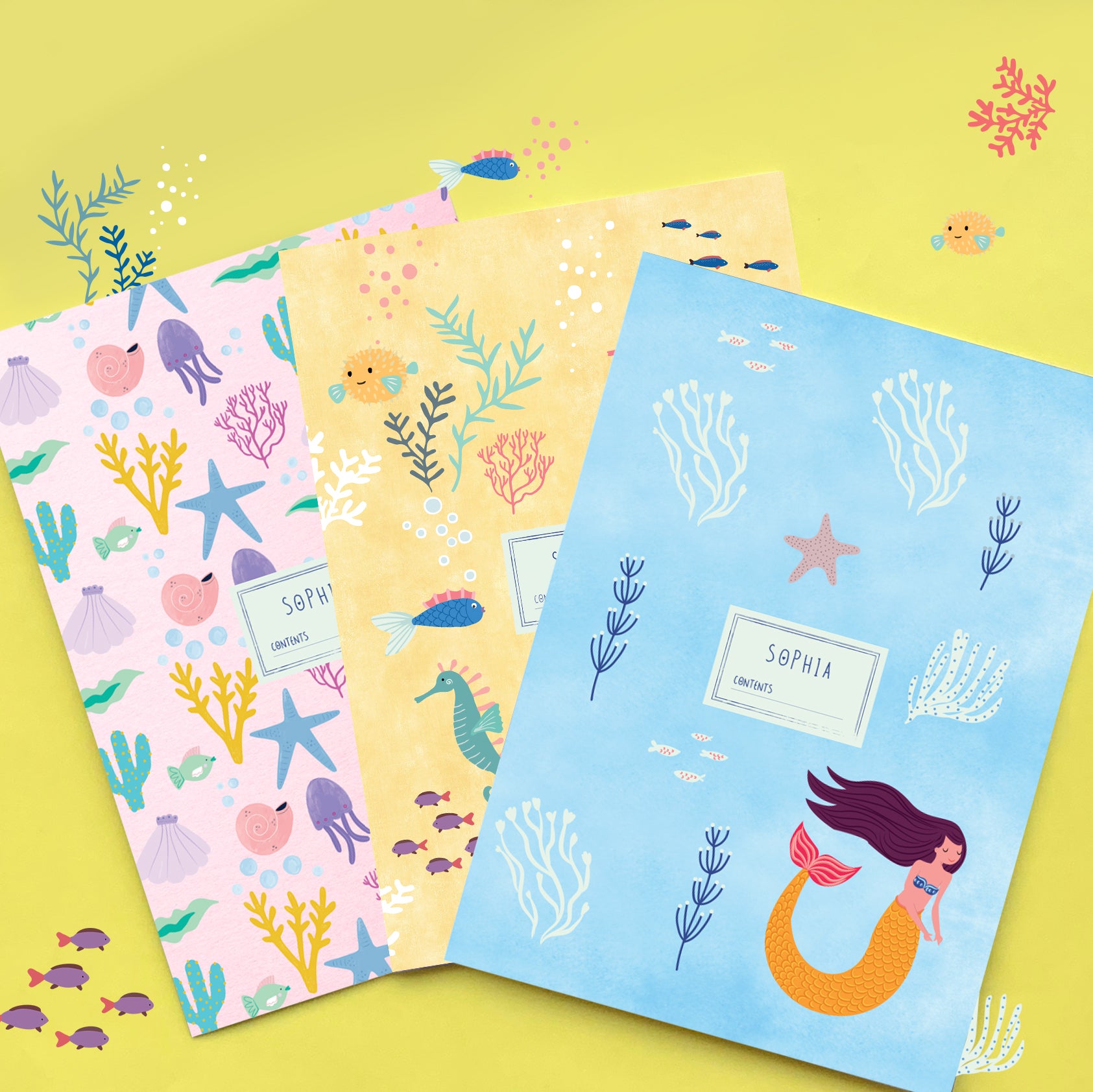 Under The Sea Personalised Folder | Dots & Doodles – Dots and Doodles ...