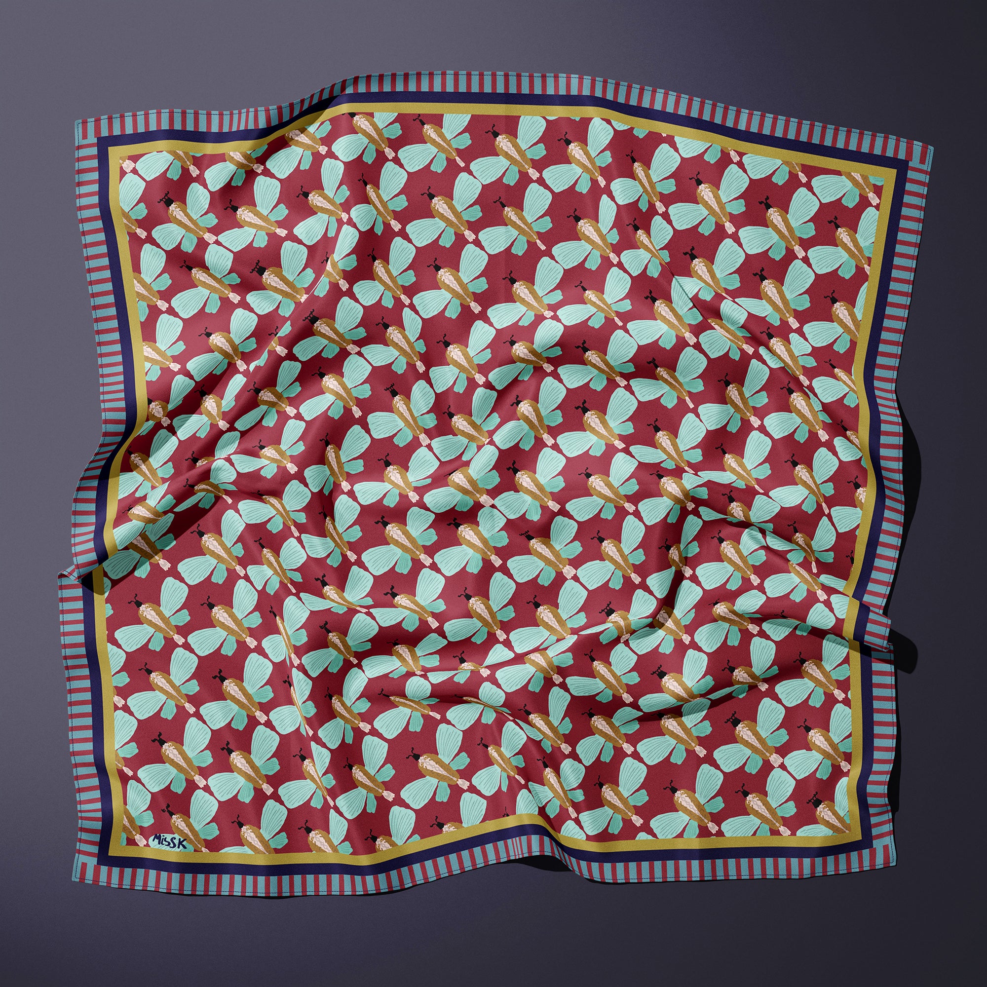 Bee Pocket Square – Dots and Doodles Design